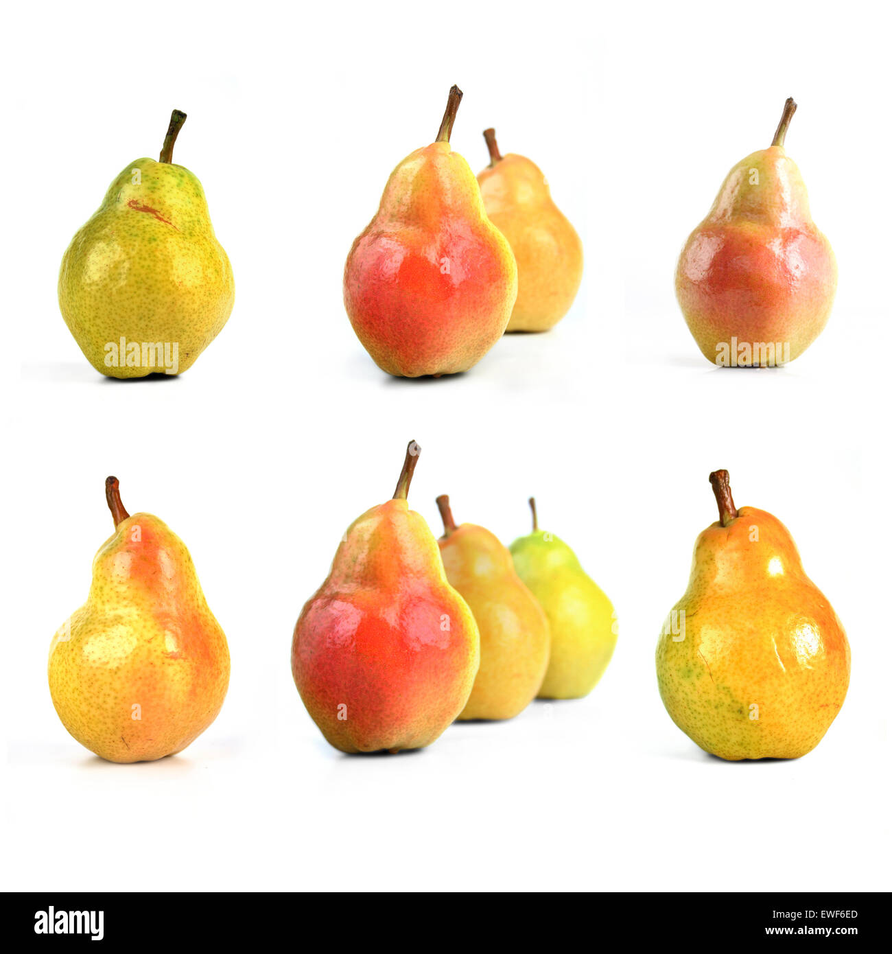 Pears on white background Stock Photo - Alamy