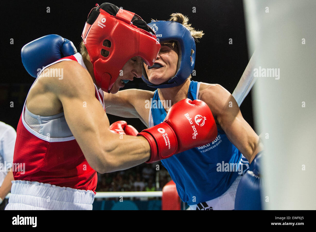 Baku, Azerbaijan. 25th June, 2015. Germanys Azize Nimani (blue ...