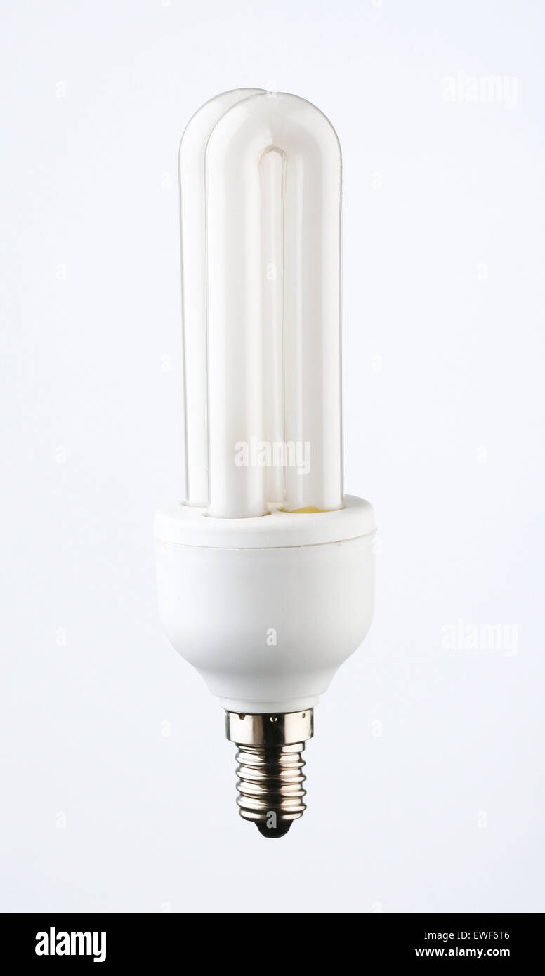 Energy saver light bulb on white background Stock Photo - Alamy