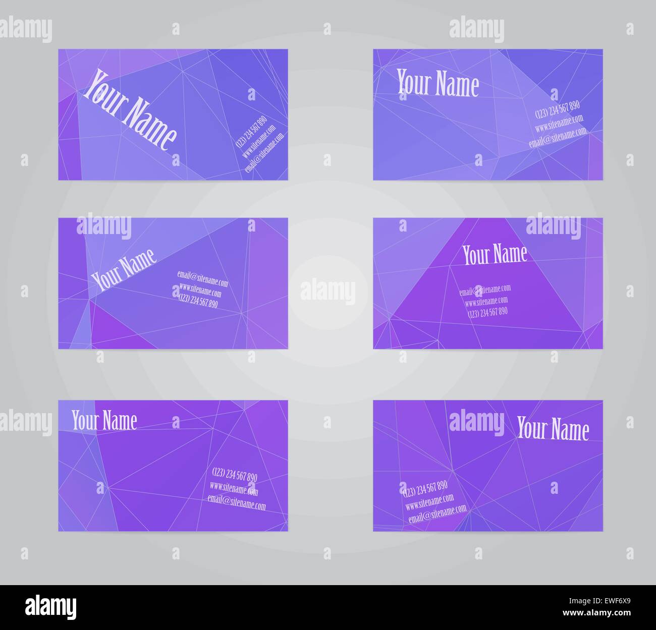 Set of six visit cards Stock Vector Image & Art - Alamy