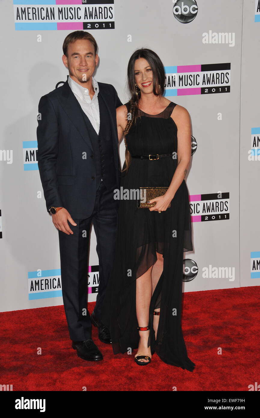 LOS ANGELES, CA - NOVEMBER 20, 2011: Alanis Morissette & Mario Treadway ...