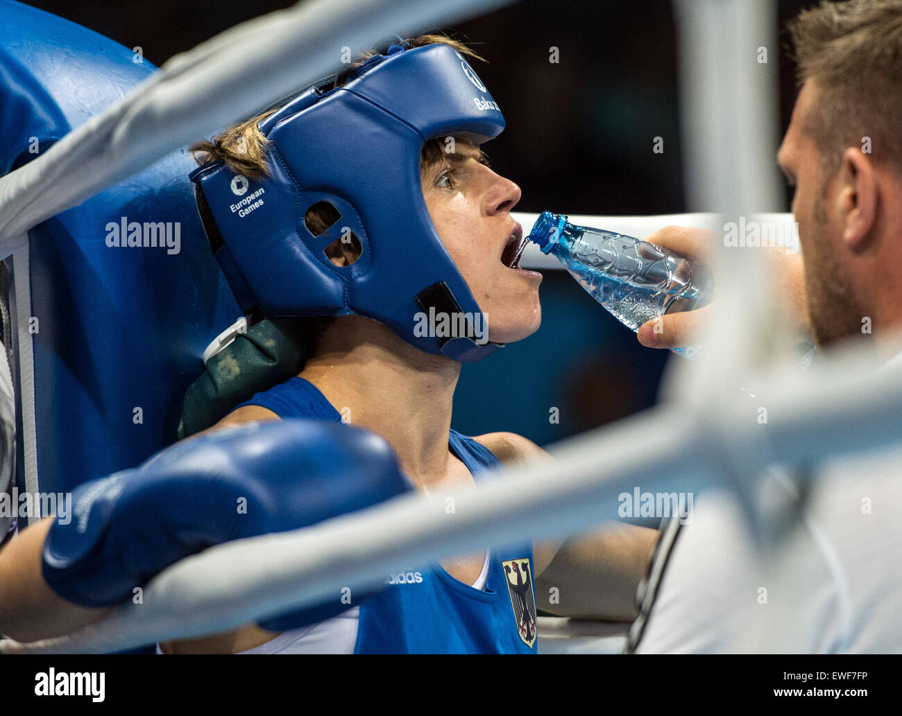 Baku, Azerbaijan. 25th June, 2015. Germanys Azize Nimani (blue ...