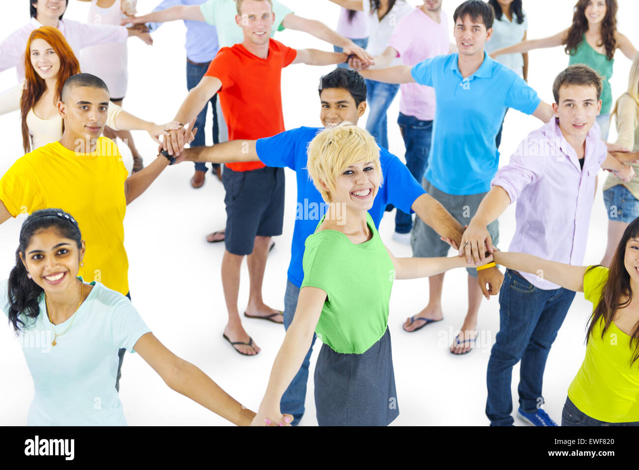 Young Multi-Ethnic People Connecting Each Other Stock Photo - Alamy