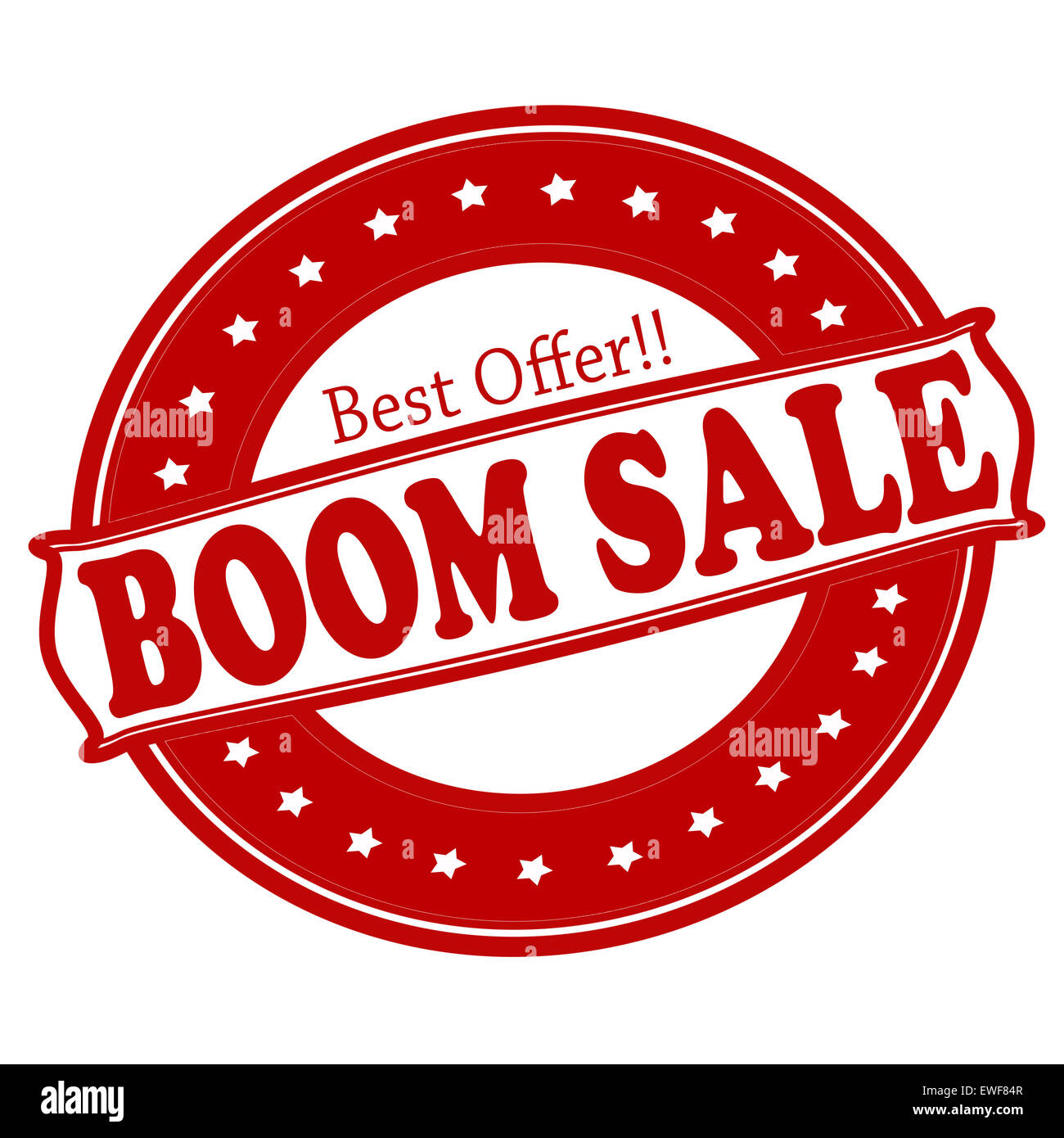 Rubber stamps with text boom sale inside, illustration Stock Photo - Alamy