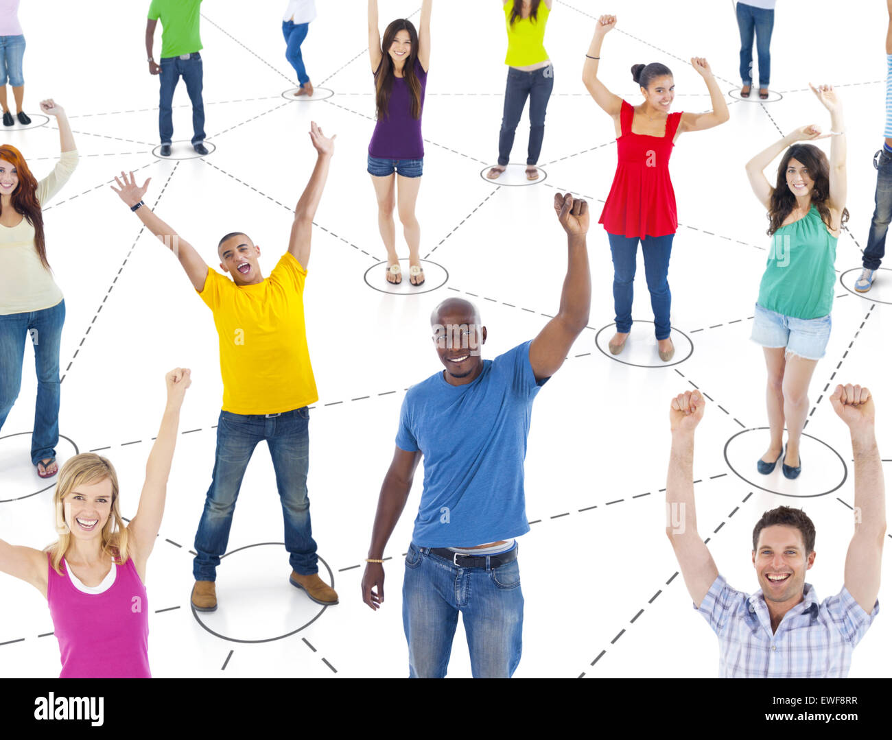 Happy Social Network Friend Friendship Together Stock Photo - Alamy