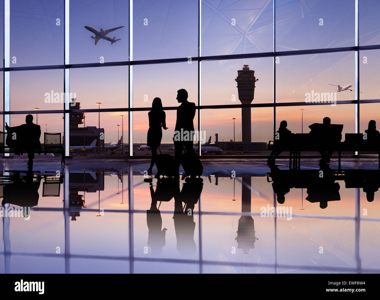 Group People Airport Terminal Transportation Stock Photo - Alamy