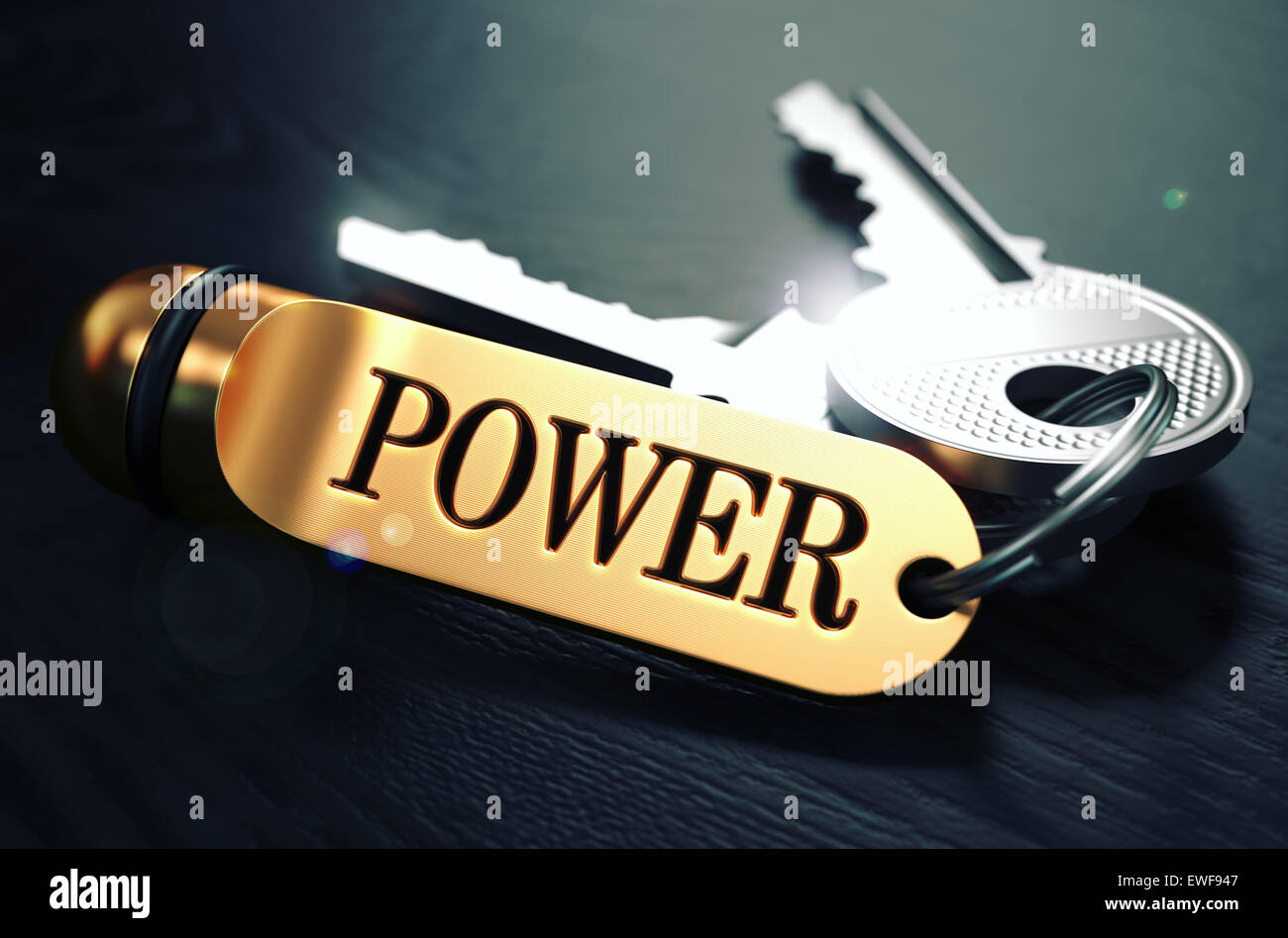 Keys to Power. Concept on Golden Keychain Stock Photo - Alamy