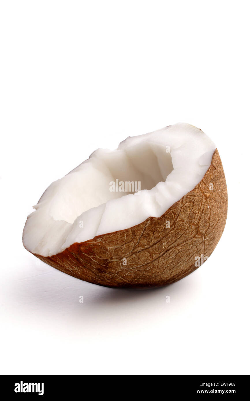 Studio shot of halved coconut Stock Photo - Alamy