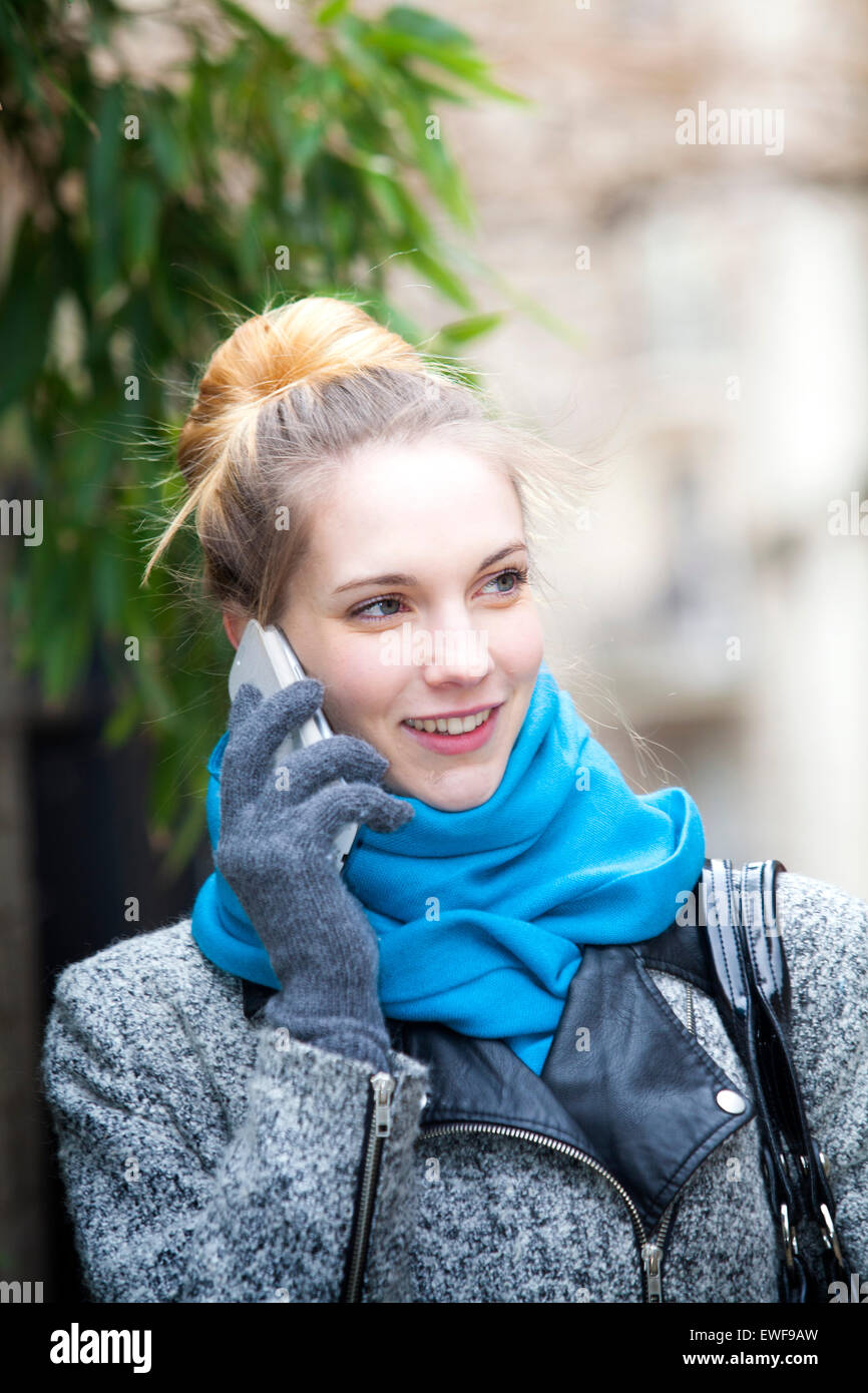 WOMAN WITH PHONE Stock Photo - Alamy