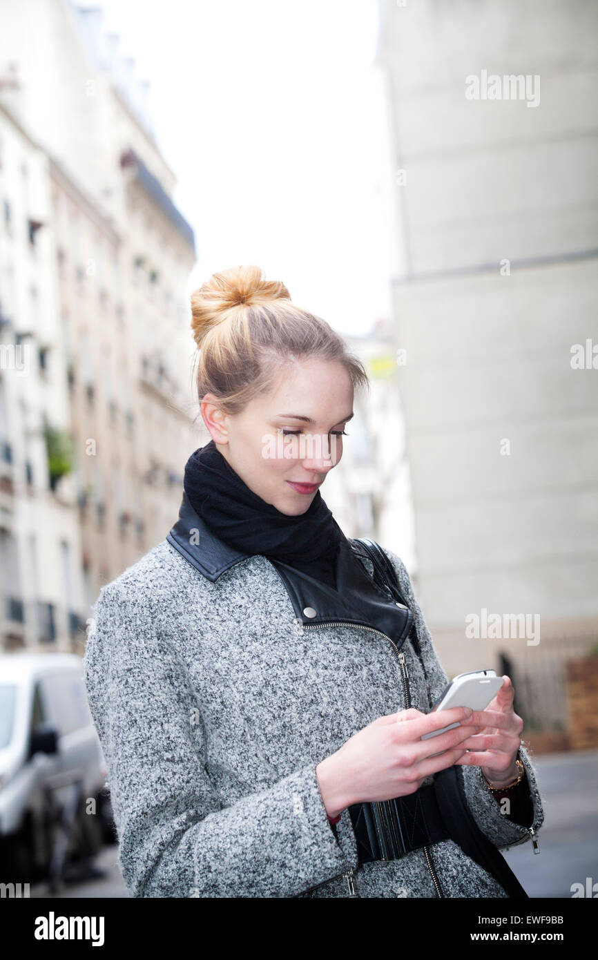 WOMAN WITH PHONE Stock Photo - Alamy