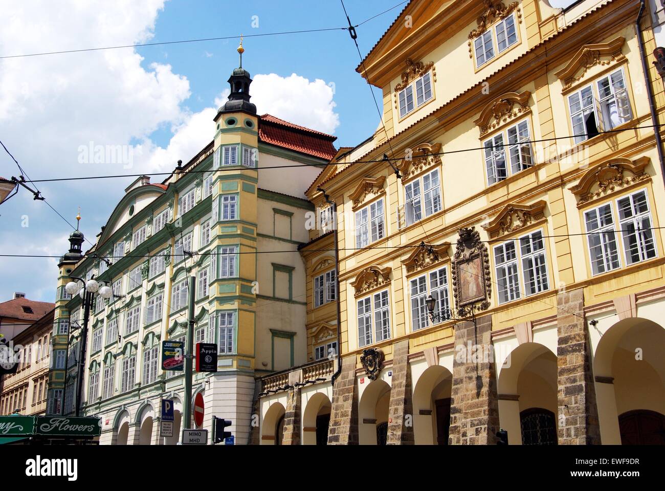 Examples of city centre buildings and architecture, Prague, Czech ...