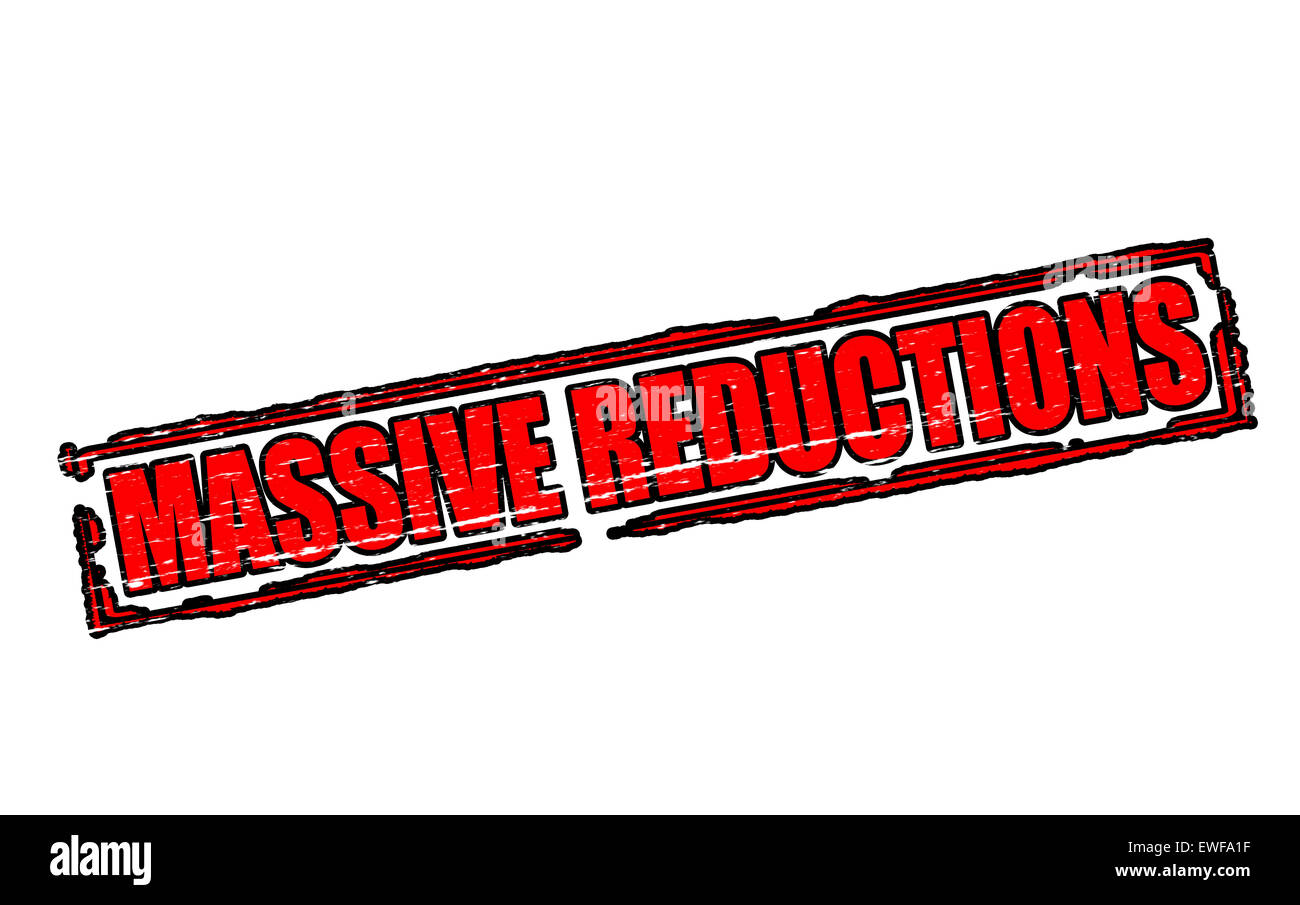 Rubber stamps with text massive reductions inside, illustration Stock ...