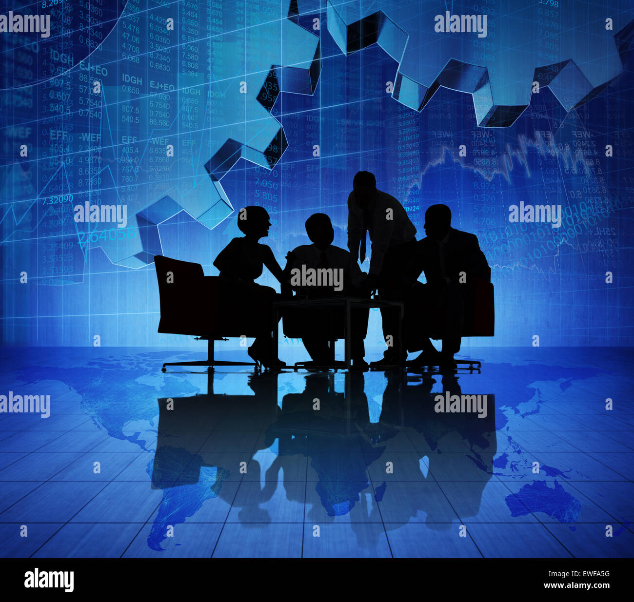Group of Business People Meeting on Booming World Economic Stock Photo ...