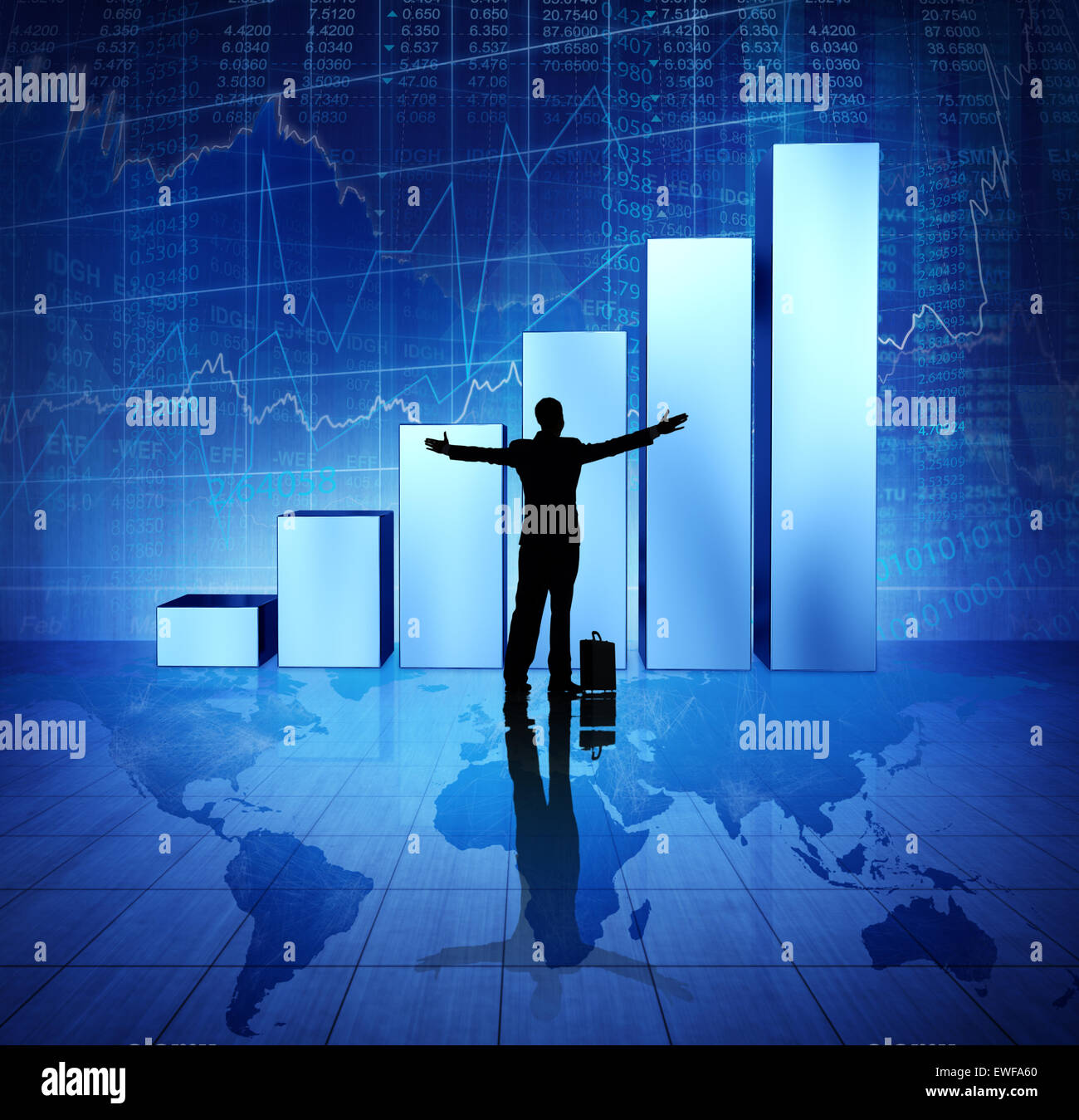 Business People Success on Booming World Economic Stock Photo - Alamy