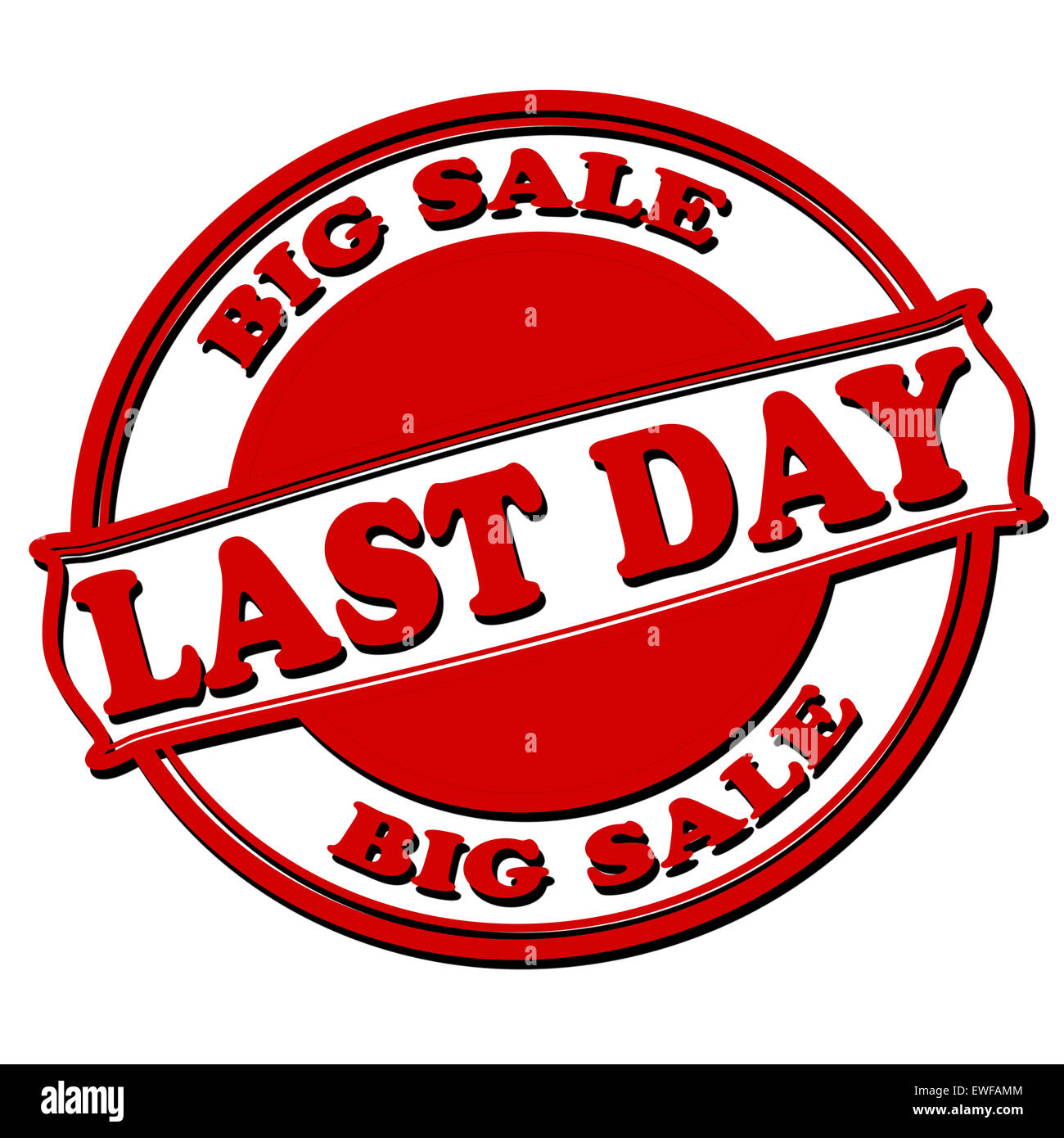 Rubber stamps with text last day big sale inside, illustration Stock ...