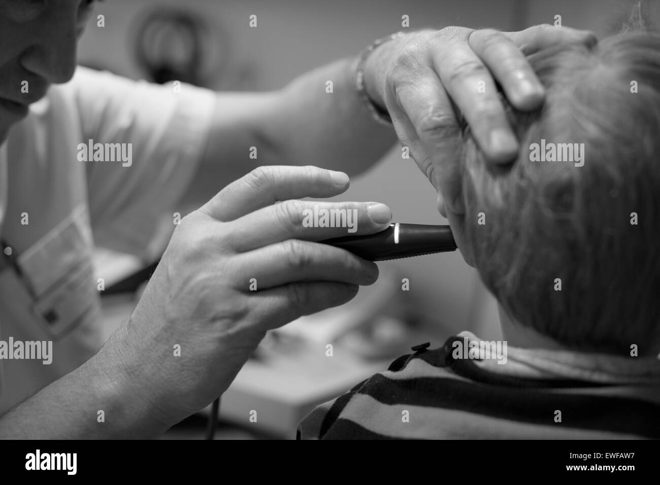 Ent examination Black and White Stock Photos & Images - Alamy