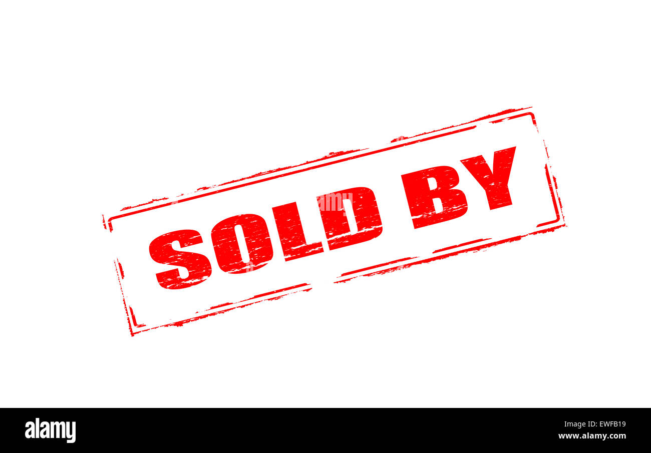 Rubber stamps with text sold by inside, illustration Stock Photo - Alamy