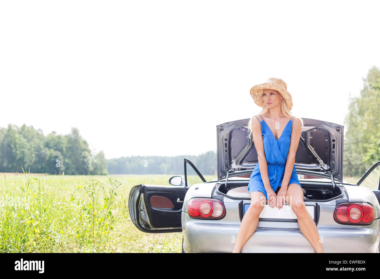 Young people on convertible car hi-res stock photography and images - Alamy