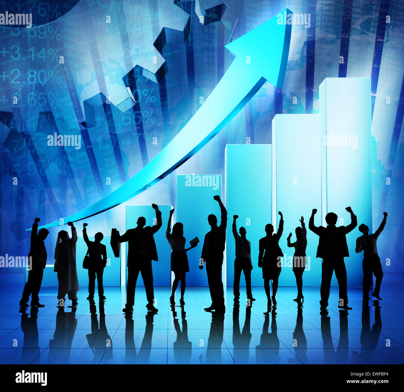 Global Business Celebrating Stock Photo - Alamy