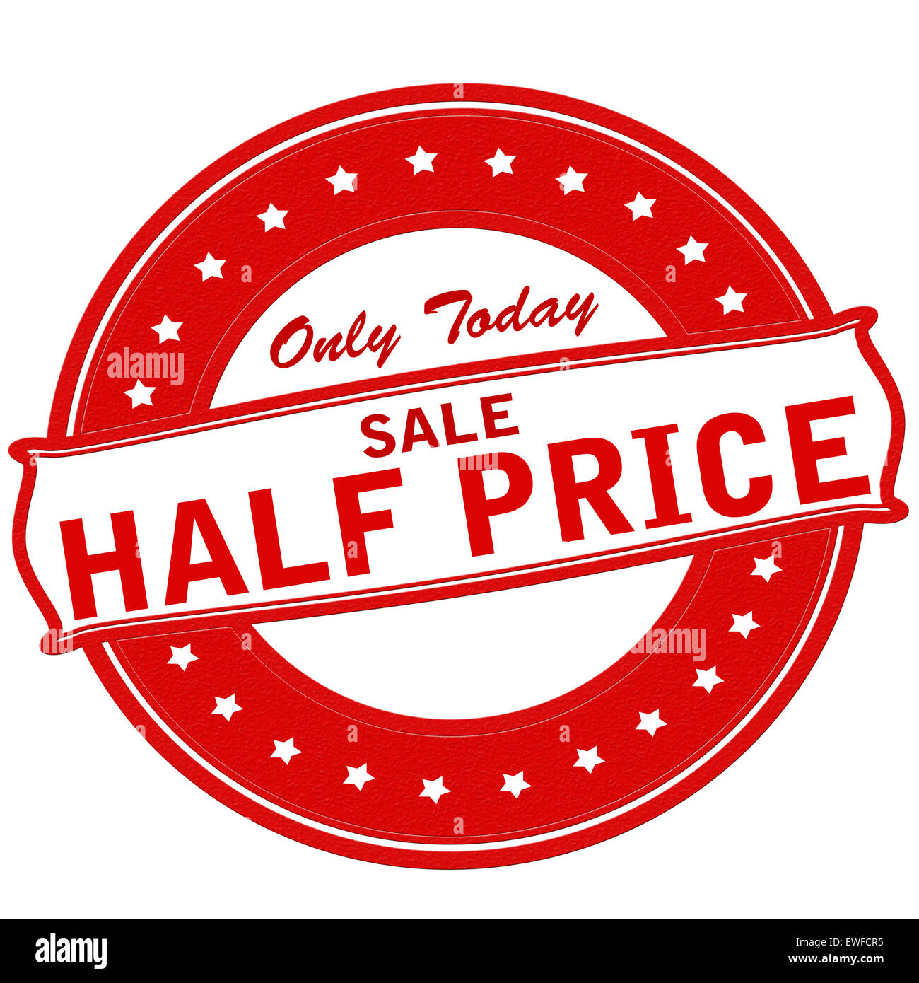 Rubber stamp with text sale half price inside, illustration Stock Photo ...