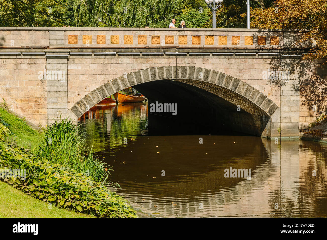 Old brick bridge over Riga canal, Riga, Latvia Stock Photo - Alamy