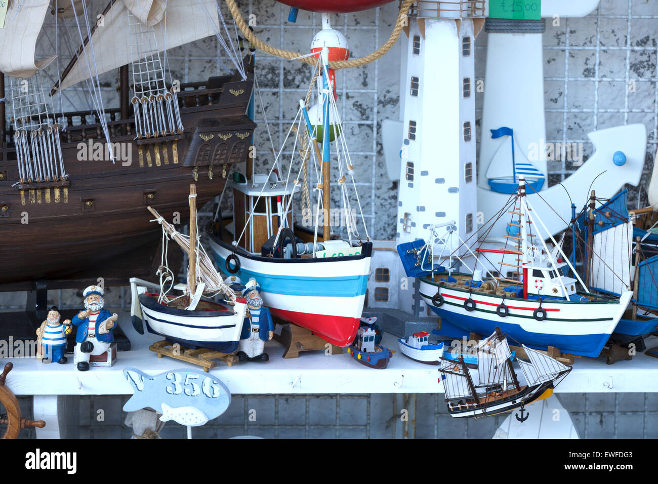 Lots of Toy Ships of shelve Stock Photo - Alamy