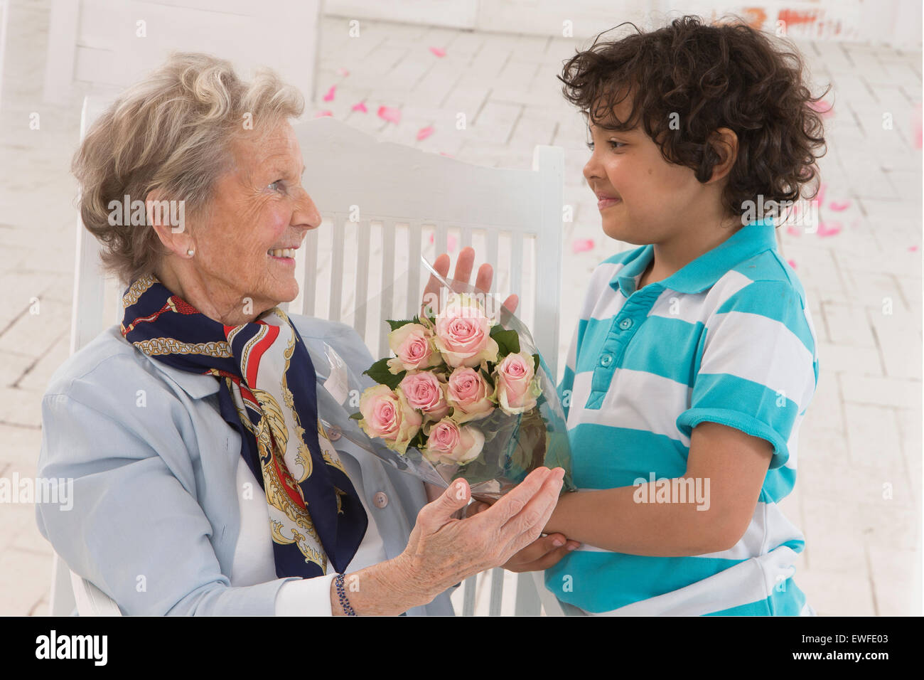 SENIOR & CHILD Stock Photo - Alamy
