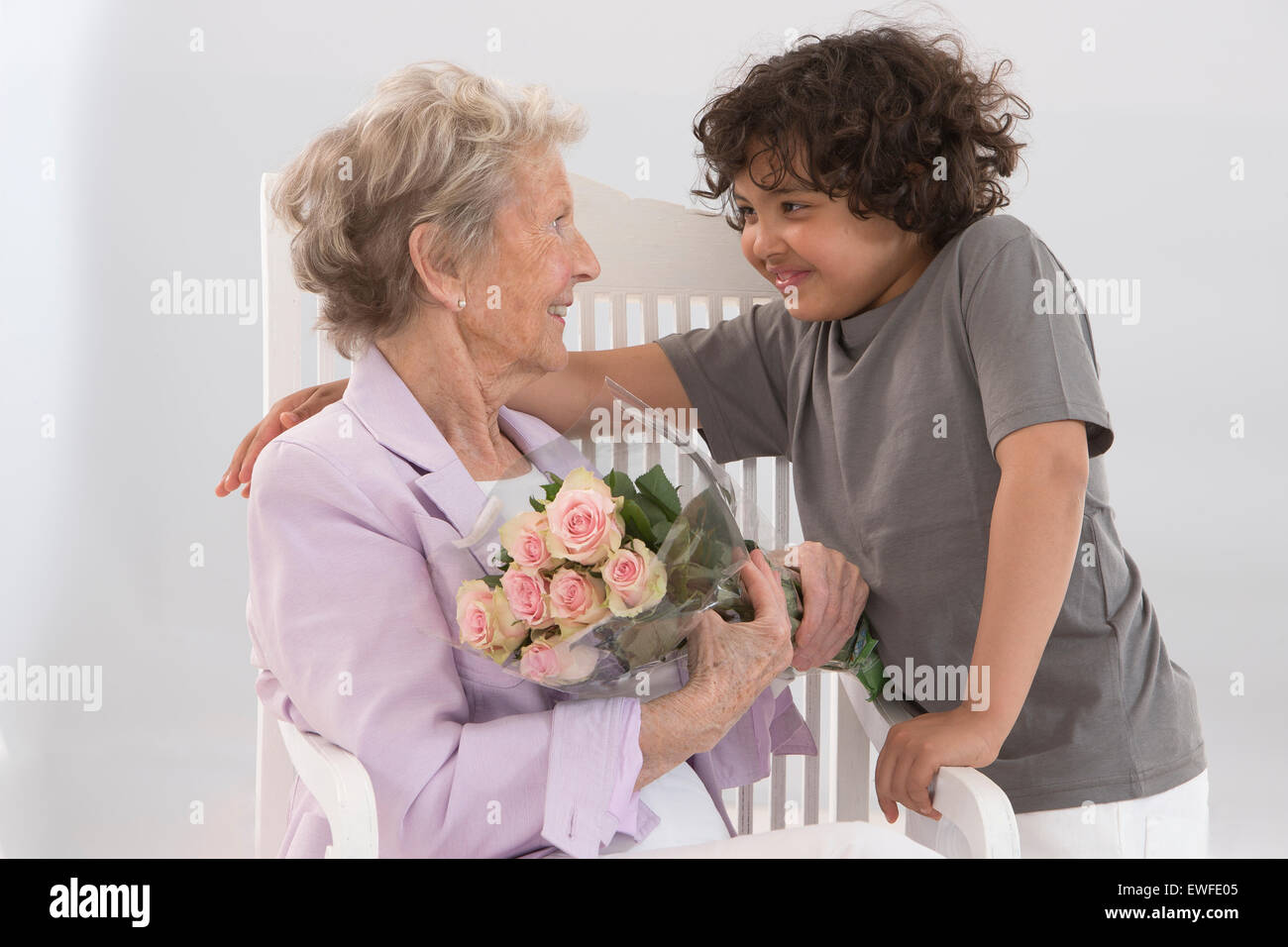 SENIOR & CHILD Stock Photo - Alamy