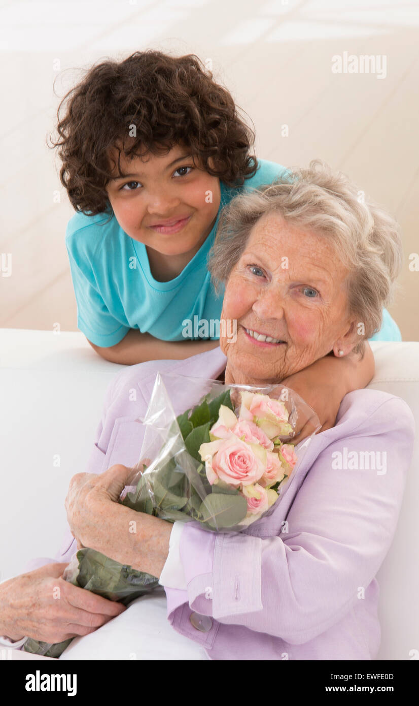 SENIOR & CHILD Stock Photo - Alamy