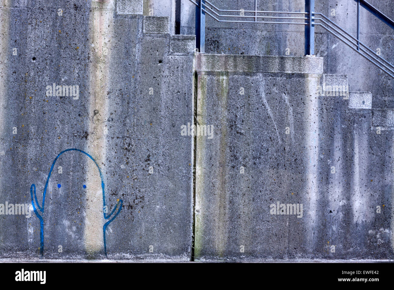 a graffiti of a ghost in a wall of a ladder Stock Photo - Alamy