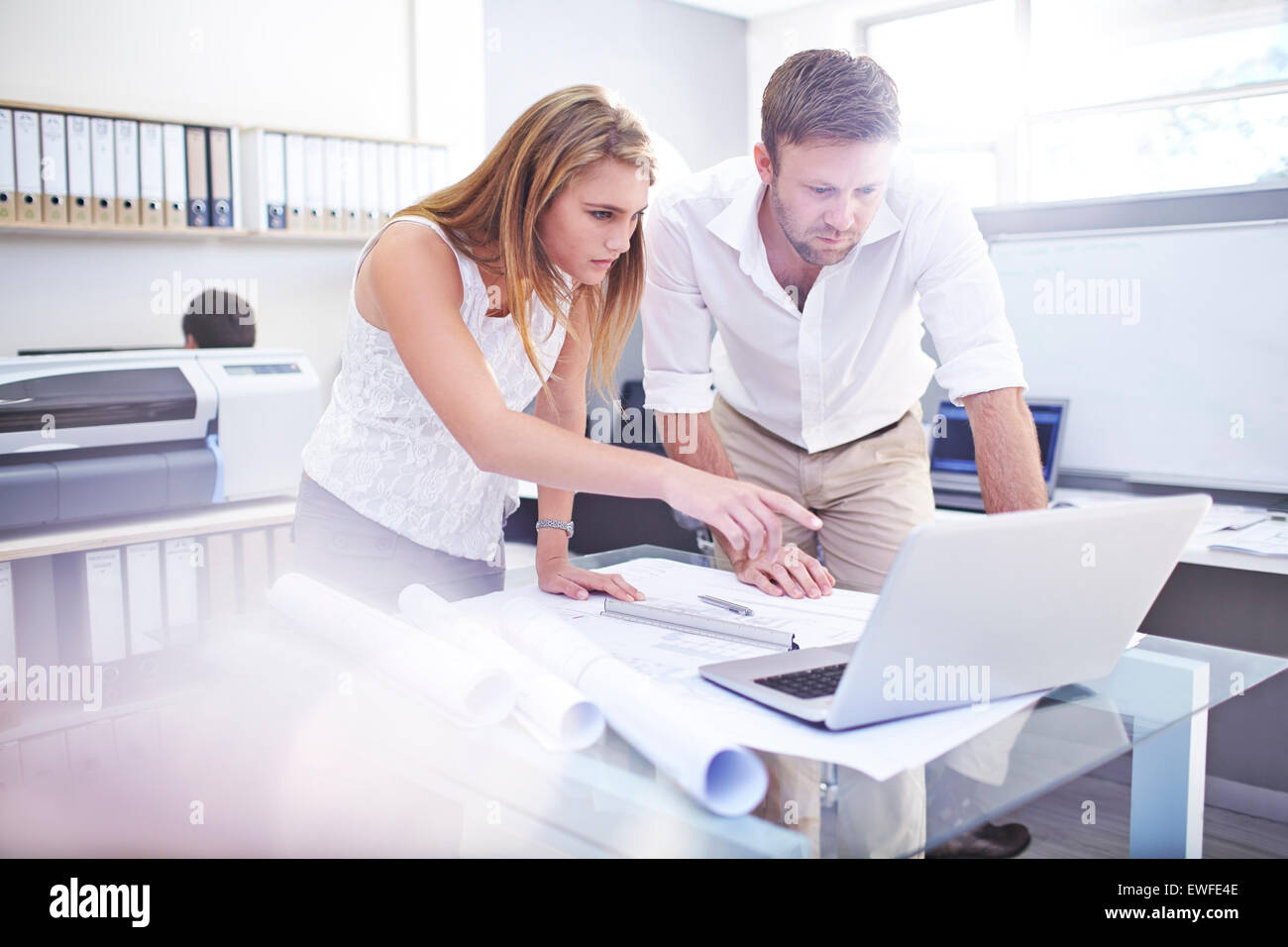 Architects using laptop in office Stock Photo - Alamy Architects using laptop in office Stock Photo - Alamy