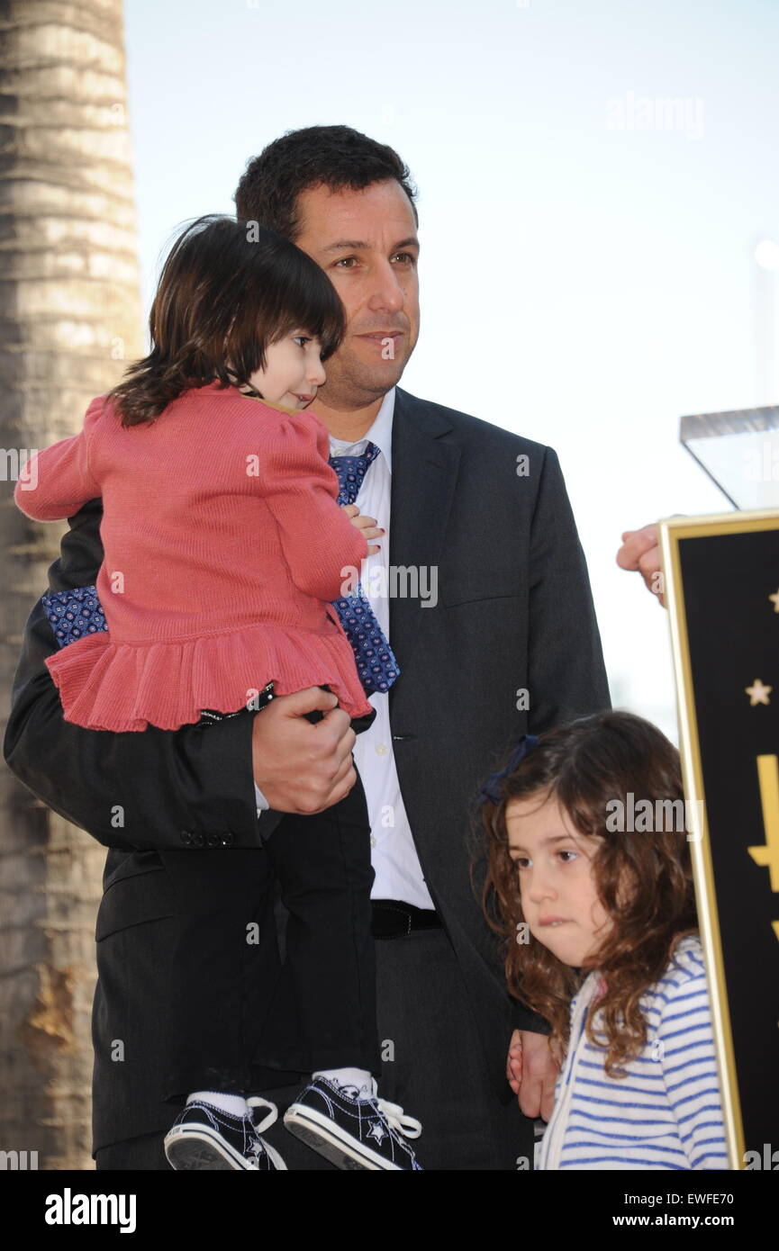 LOS ANGELES, CA - FEBRUARY 1, 2011: Adam Sandler & daughters on ...