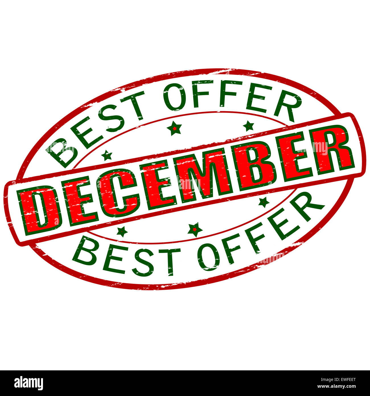 Rubber stamp with text best offer December inside, illustration Stock ...