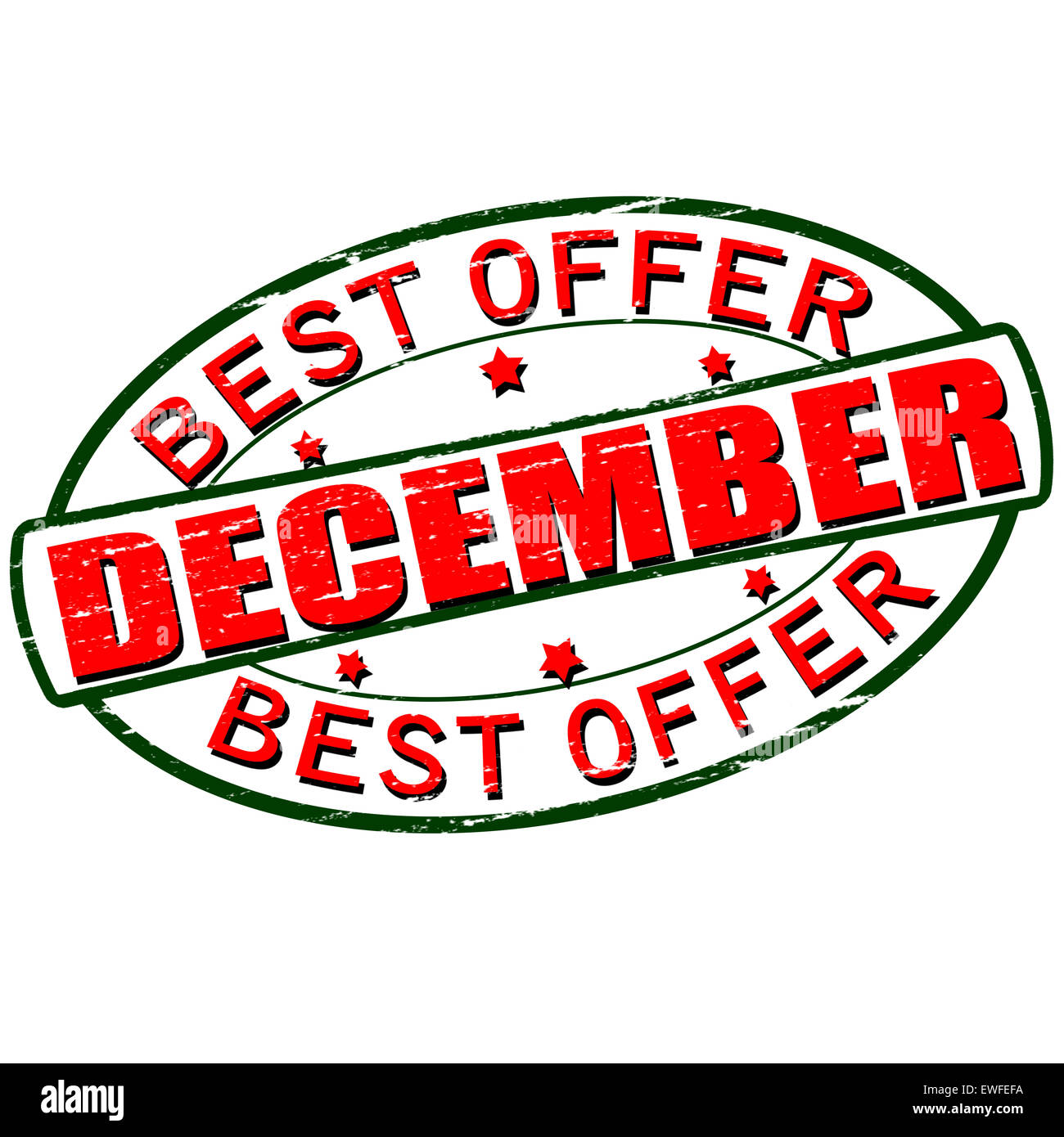 Rubber stamp with text best offer December inside, illustration Stock ...