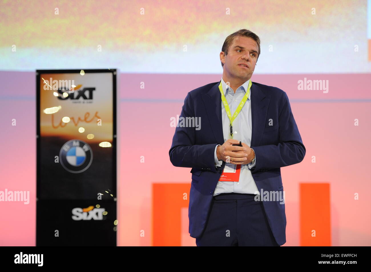 MUNICH/GERMANY - JUNE 23: Alexander Sixt (SIXT AG) speaks on the podium ...