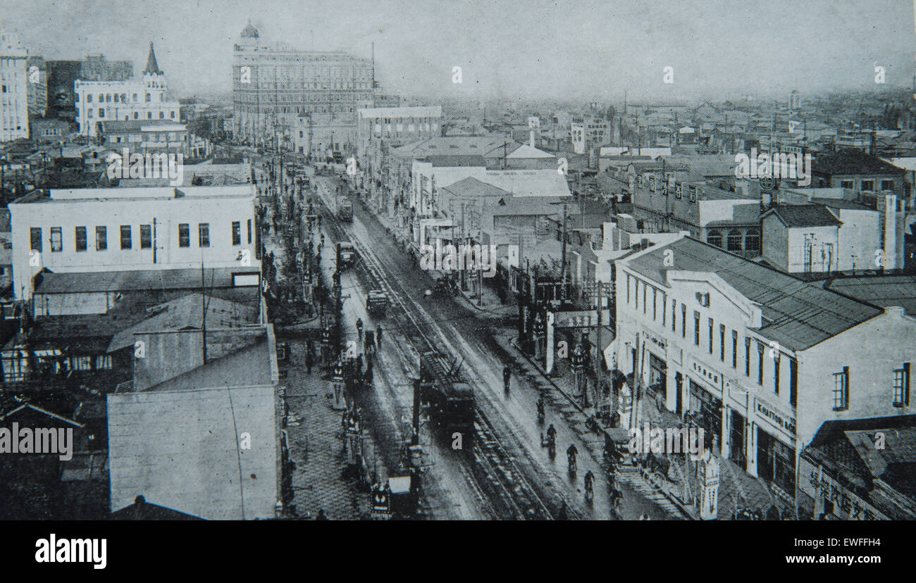 Ginza street,Tokyo,Japan. From Taisho period to early Showa Stock Photo ...