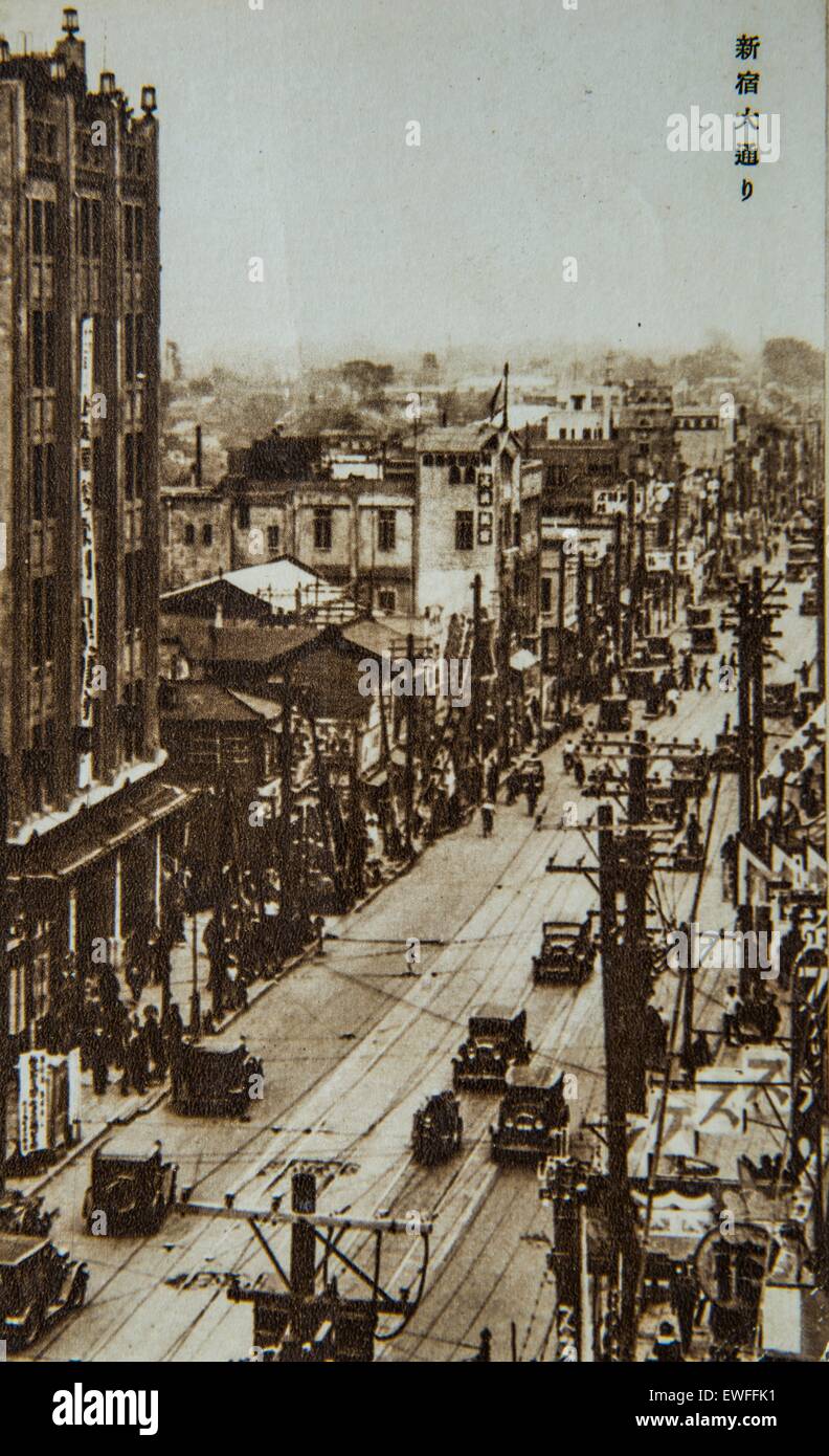 Shinjuku Street,Tokyo,Japan. From Taisho period to early Showa period ...