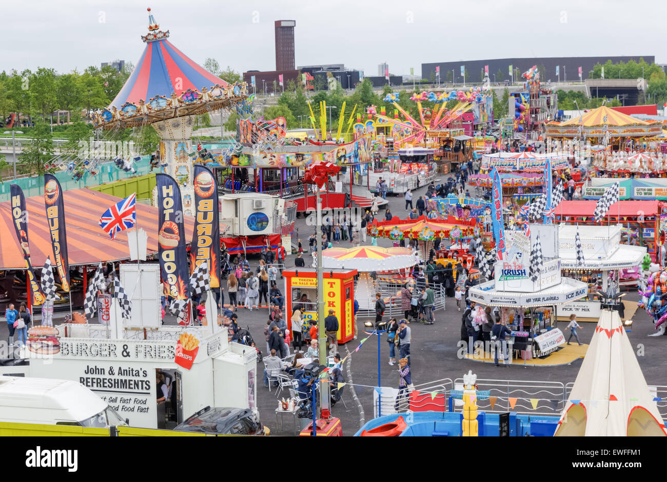 Funfair at Queen Elizabeth Olympic Park, London England United Stock ...