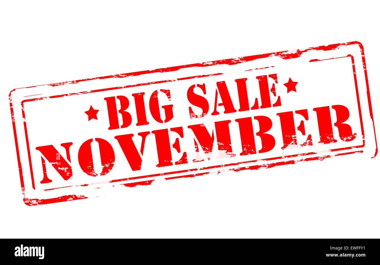 Rubber stamp with text big sale November inside, illustration Stock ...