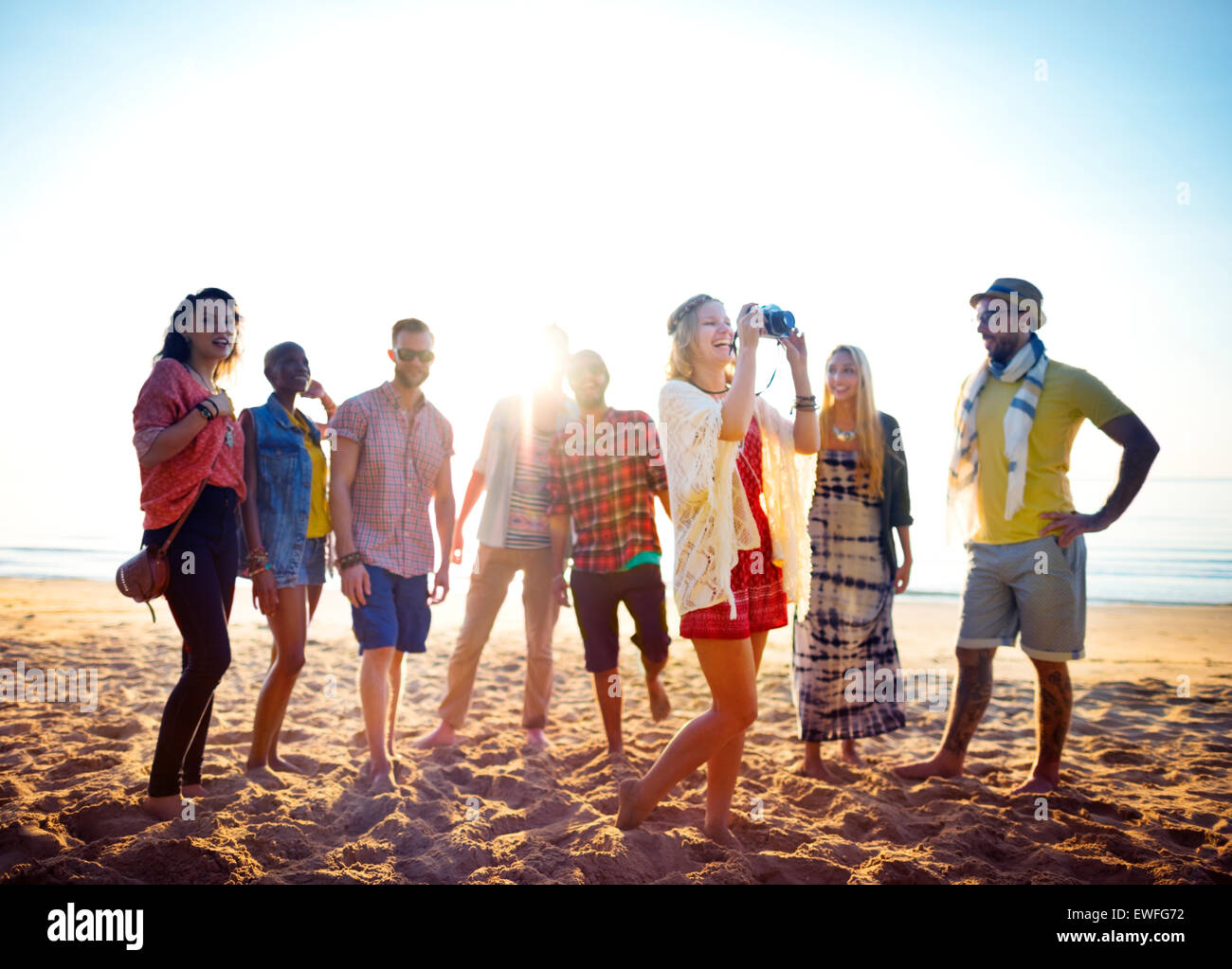 Friendship Freedom Beach Summer Holiday Concept Stock Photo - Alamy