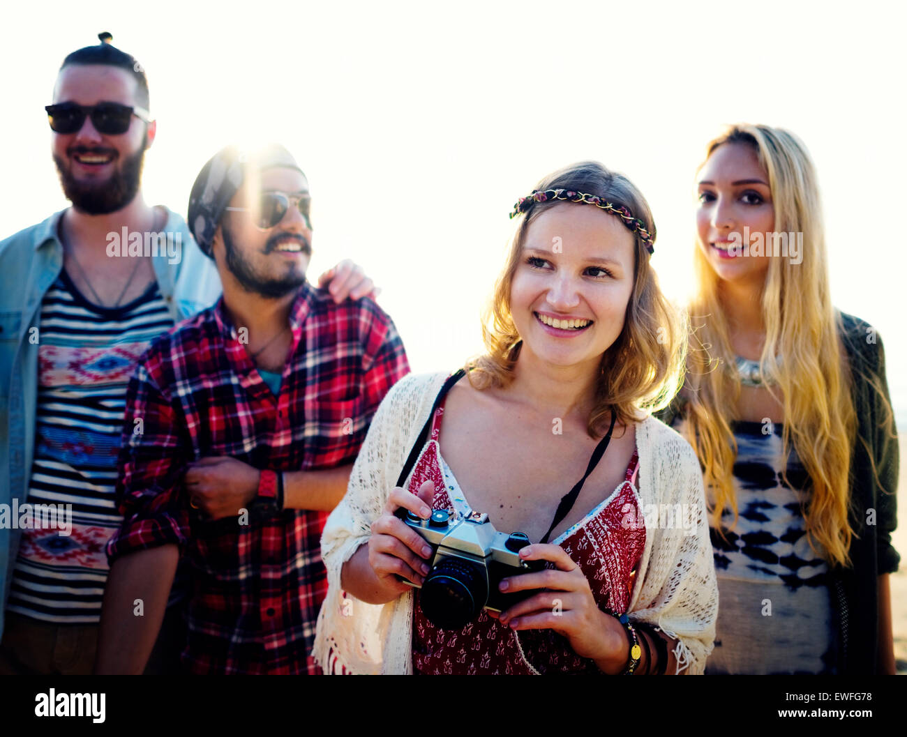 Friendship Freedom Beach Summer Holiday Concept Stock Photo - Alamy