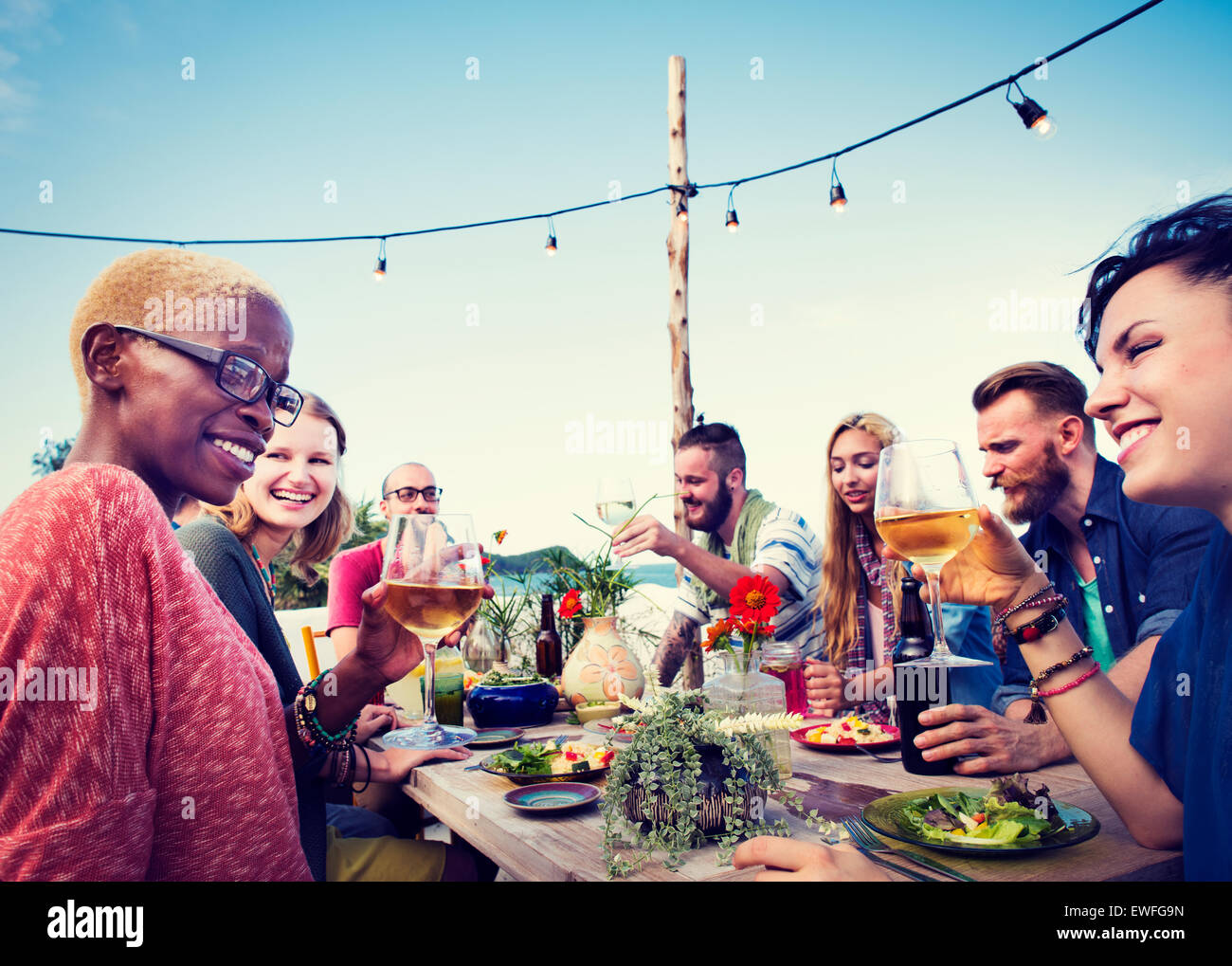 Beach Summer Dinner Party Celebration Concept Stock Photo - Alamy