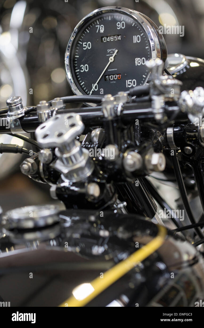 Vincent HRD classic motorcycle trademark speedometer Stock Photo - Alamy