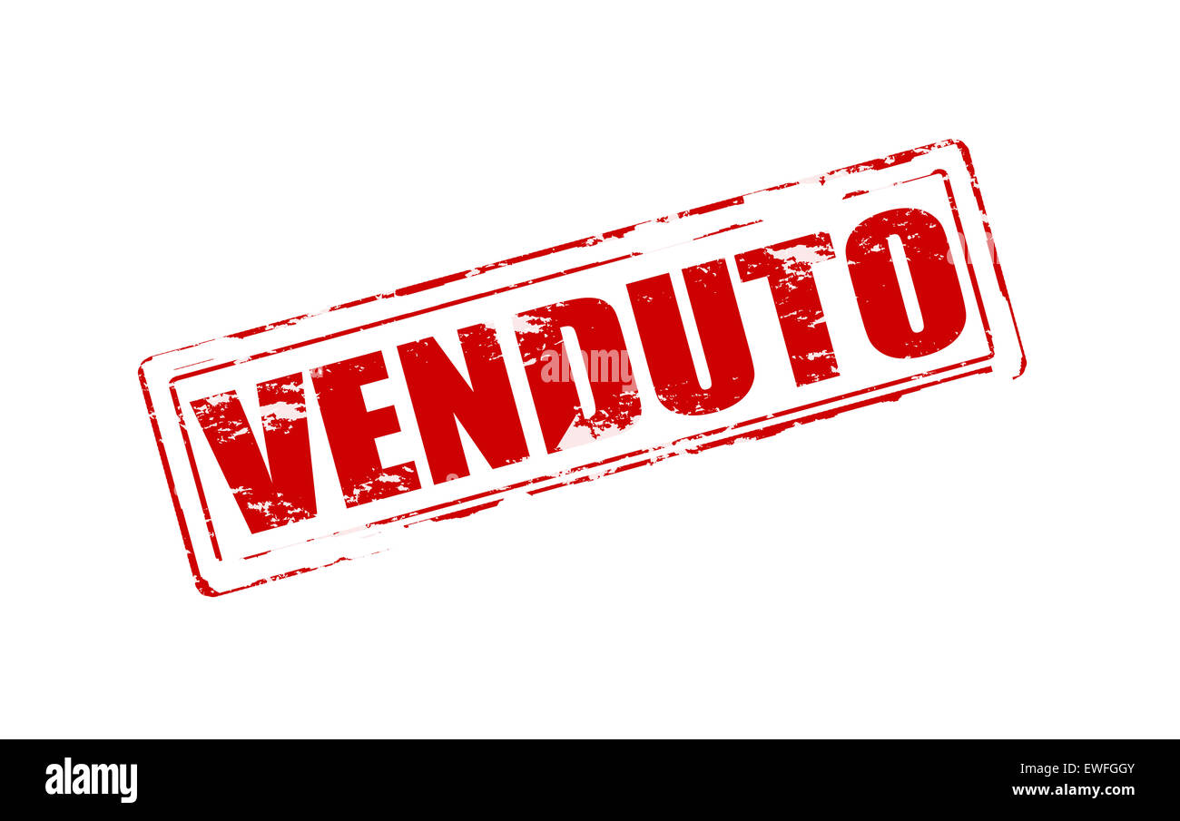 Rubber stamp with text sold out in Italian language language inside ...