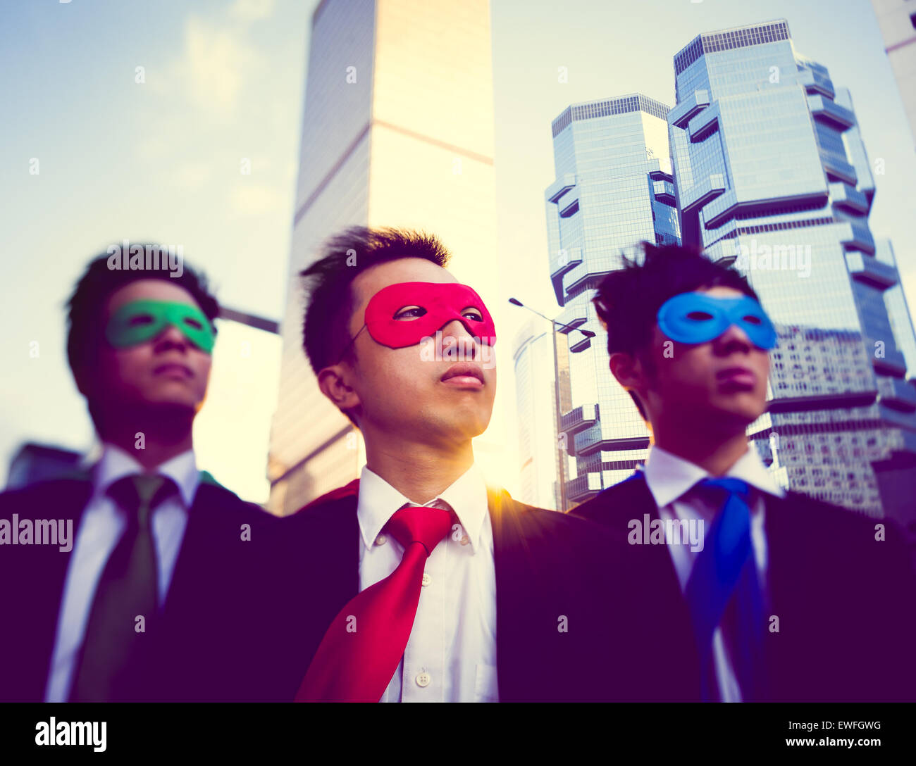 Asian businessmen superheroes Stock Photo - Alamy