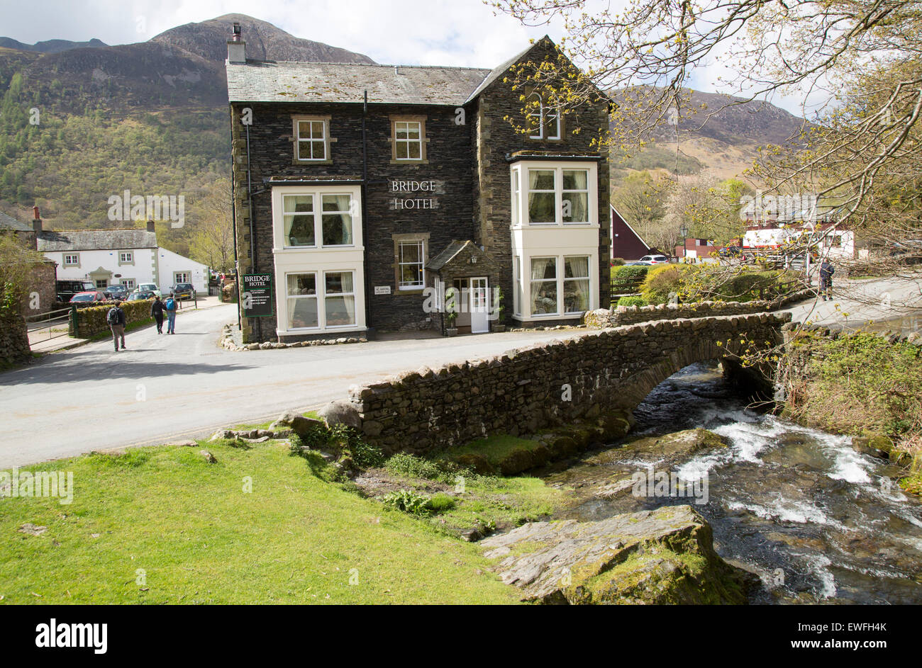 The Bridge hotel, Buttermere village, Cumbria, England, UK Stock Photo ...