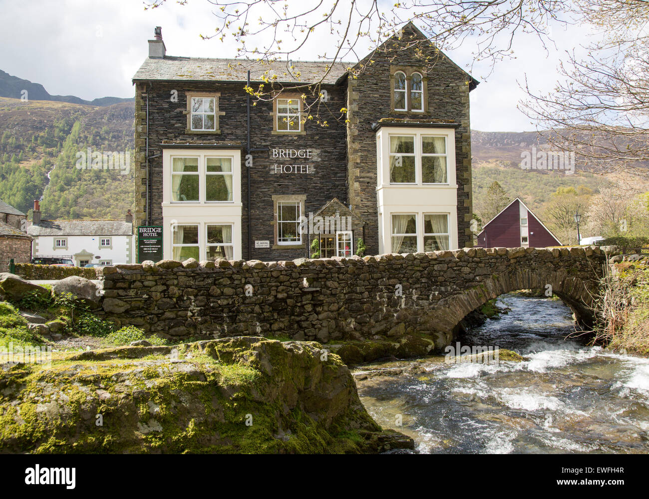 The Bridge hotel, Buttermere village, Cumbria, England, UK Stock Photo ...