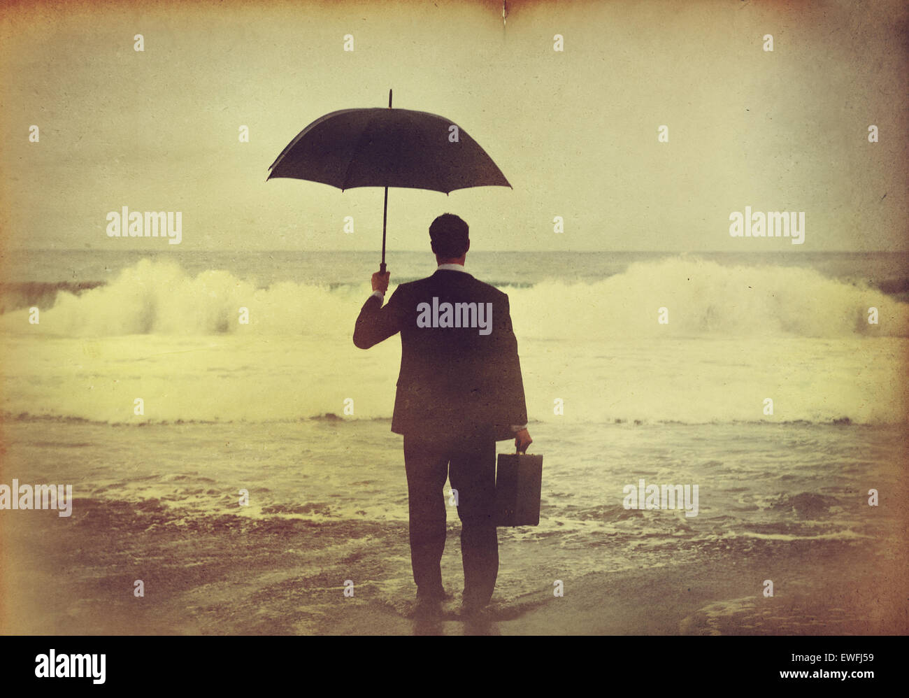 Businessman Feeling Blue Thinking Solitude Plan Stock Photo - Alamy