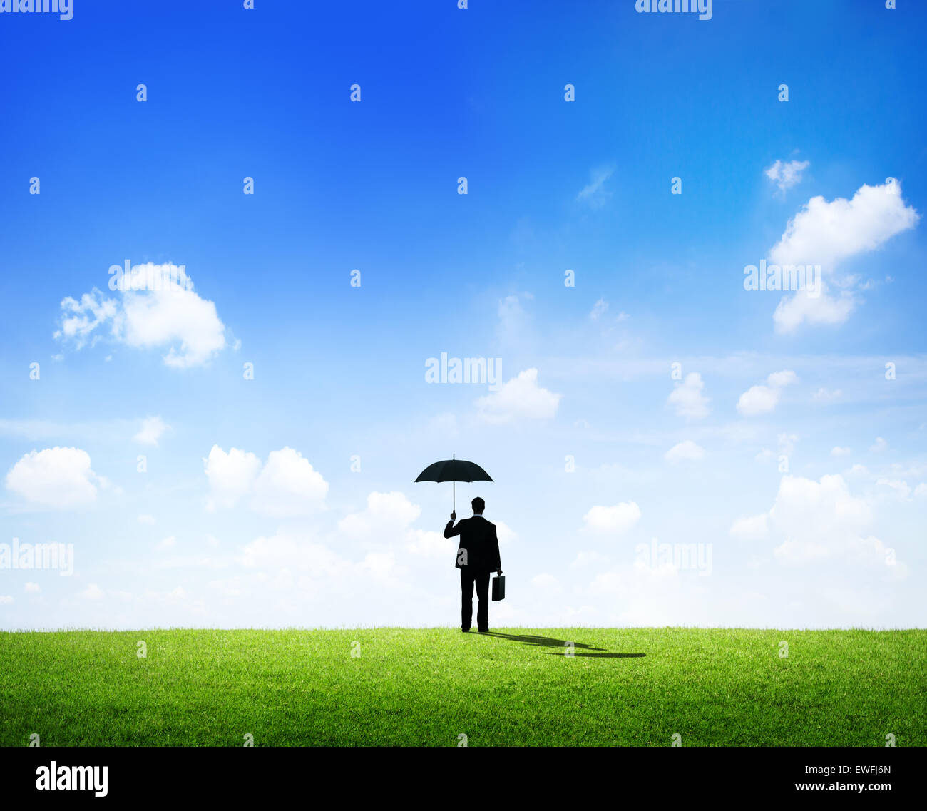 Businessman Solitude Tranquil Thinking Planning Stock Photo - Alamy
