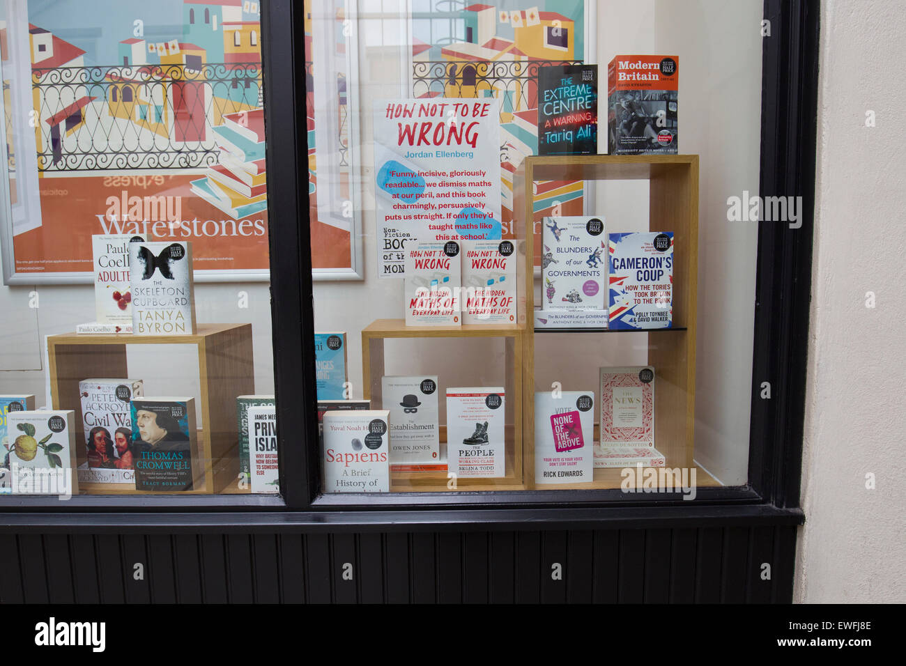 Waterstones book shop window display Stock Photo - Alamy